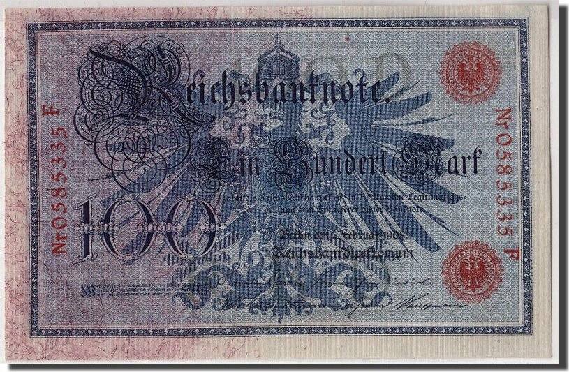 Germany 100 Mark 1908 Banknote, 1908-02-07, KM:33a UNC(63) | MA-Shops