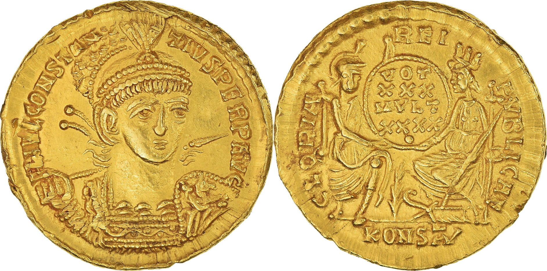 Solidus 355-360 Arles Constantius II, Arles, Very rare, Gold, RIC:234 ...