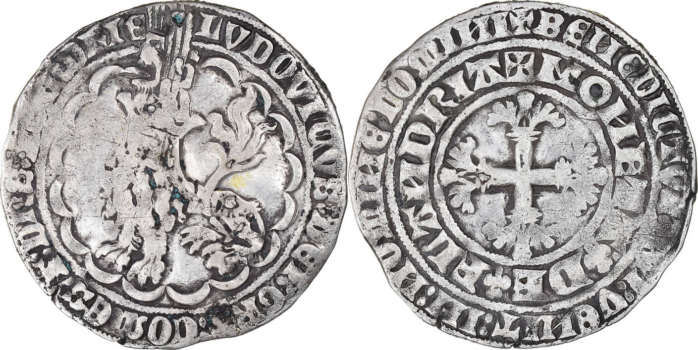 France Double Gros dit Botdraeger 1366-1384 Coin, Flanders, Louis II de ...