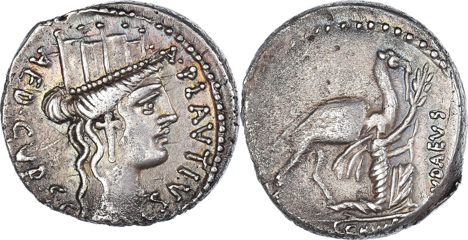 Denarius 55 BC Rome Coin, Plautia, Rome, Silver, Crawford:431/1 AU(50 ...