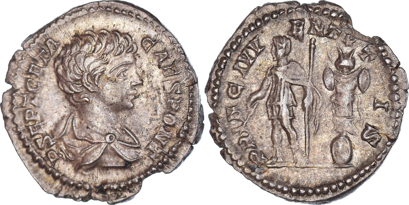 Denarius 200-202 Rome Coin, Geta, Rome, Silver, RIC:18 AU(55-58) | MA-Shops