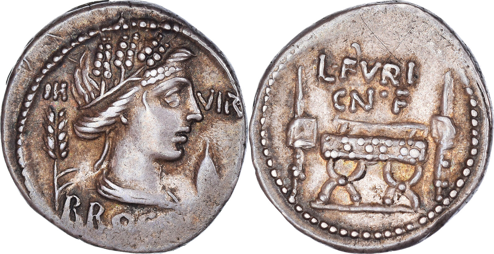 Denarius 63 BC Rome Coin, Furia, Rome, Silver, Crawford:414/1 AU(55-58 ...