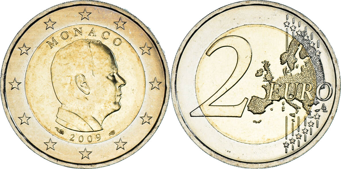 Monaco 2 Euro 2009 (a) Paris, Bi-Metallic, KM:195 MS(60-62) | MA-Shops
