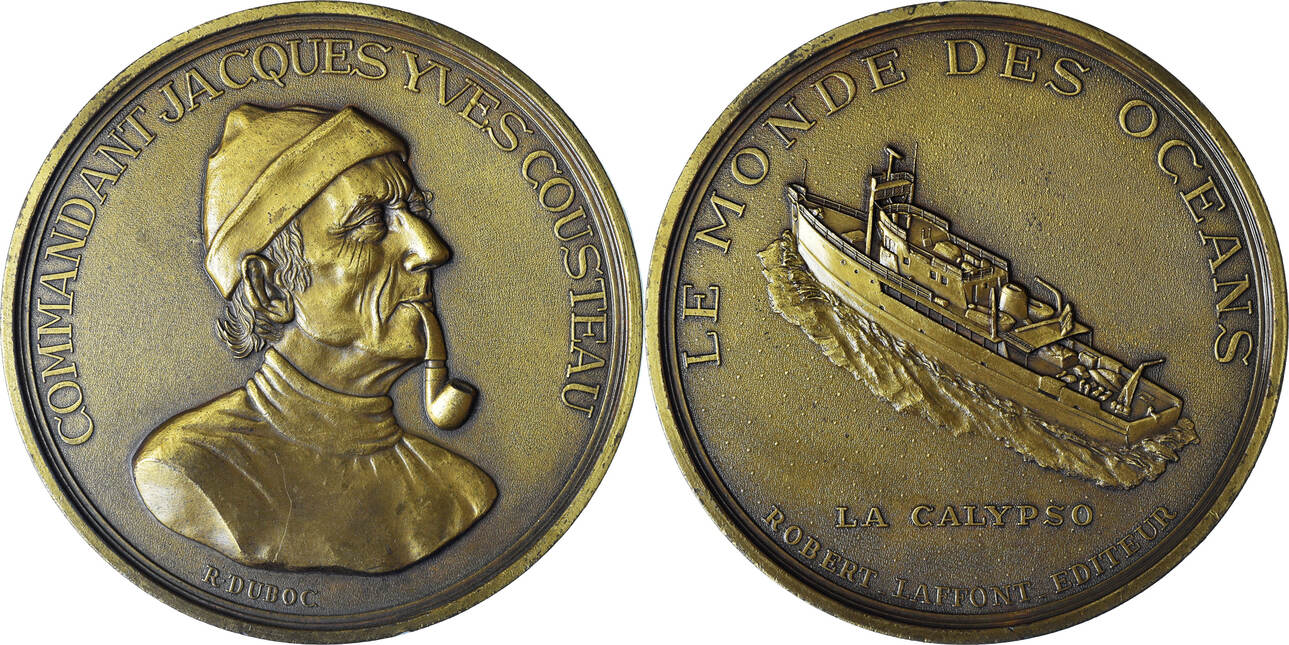 France Medal Commandant Jacques Yves Cousteau, Duboc, Bronze AU(55-58 ...