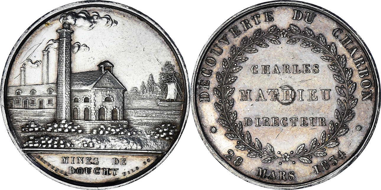 France Token 1834 Découverte du charbon - Charles Mathieu - Mines de ...