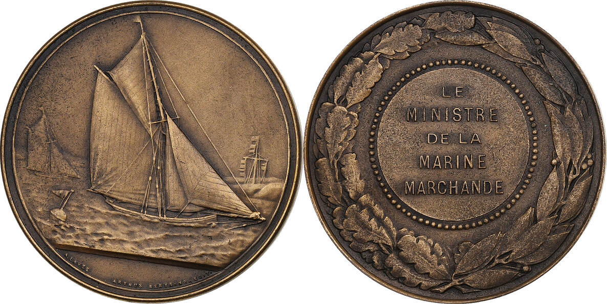 France Medal Le Ministre de la Marine Marchande, Bronze, Arthus ...