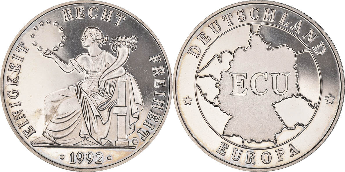 Germany Medal 1992 Ecu Europa, Fantaisy items BE, Copper-nickel MS(63 ...