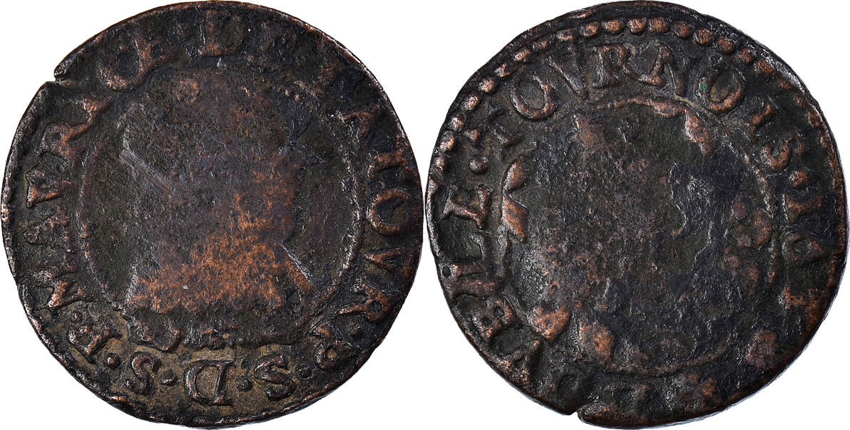 France Double Tournois 1633 Sedan Coin, Frédéric-Maurice de la Tour d ...