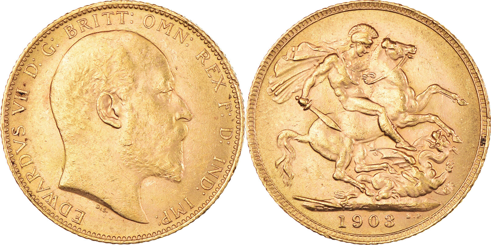 Great Britain Sovereign 1903 Coin, Edward VII, Gold, KM:805 AU(55-58 ...