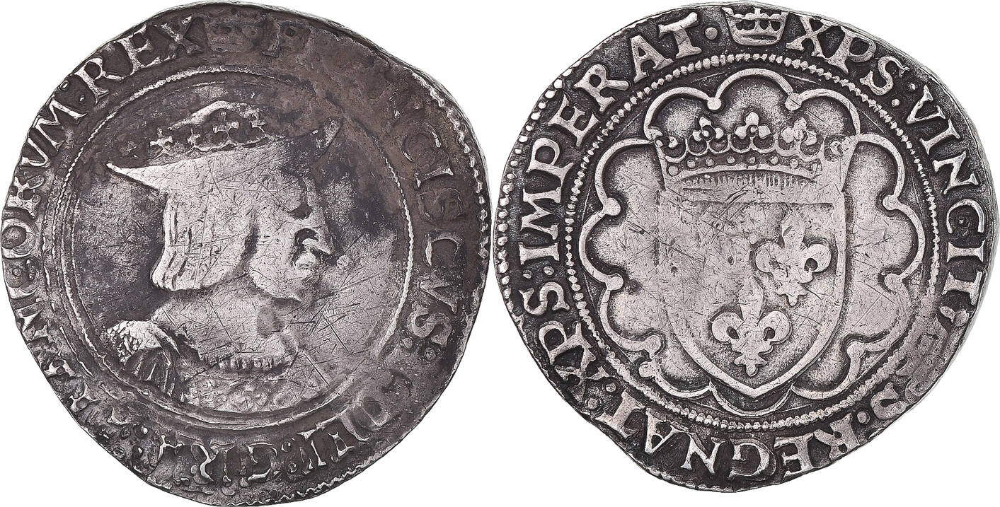 France Teston 1515-1547 Paris Coin, François Ier, Paris, Silver VF(30 ...