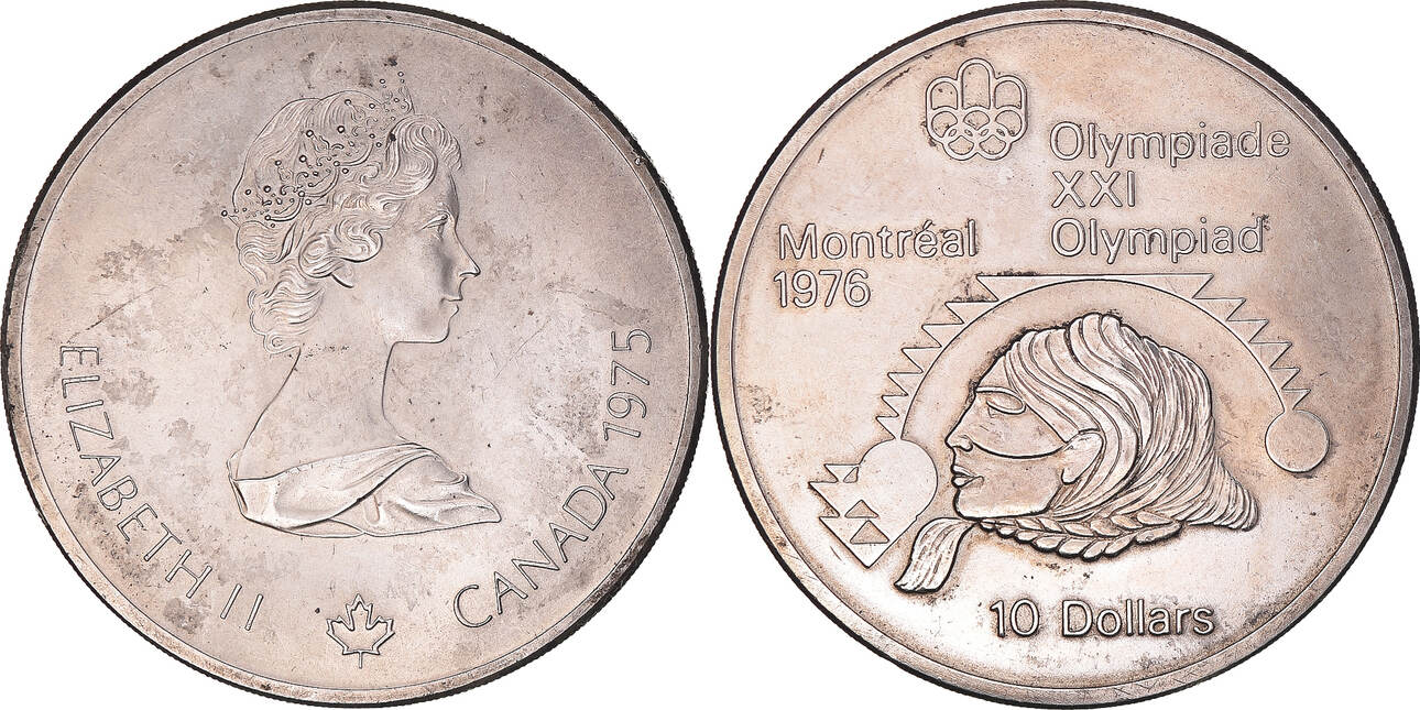 Canada 10 Dollars 1975 Royal Canadian Mint Coin, Elizabeth II, Royal Canadian Mint, Ottawa AU(55 ...