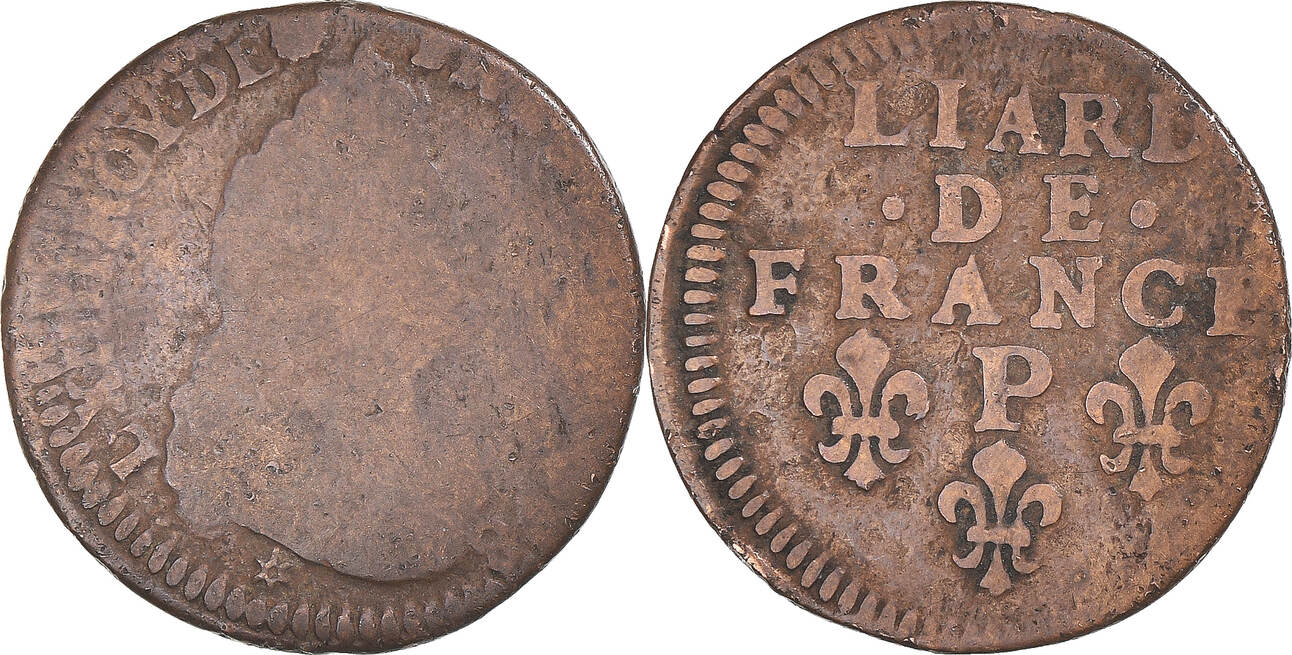 France Liard Coin, Louis XIV, Dijon, Copper, Gadoury:81 VF(20-25) | MA ...