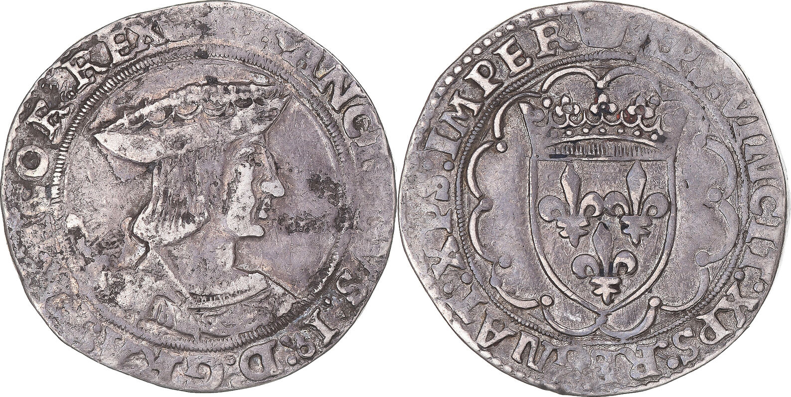 France Teston 1515-1547 Paris Coin, François Ier, Paris, Silver EF(40 ...