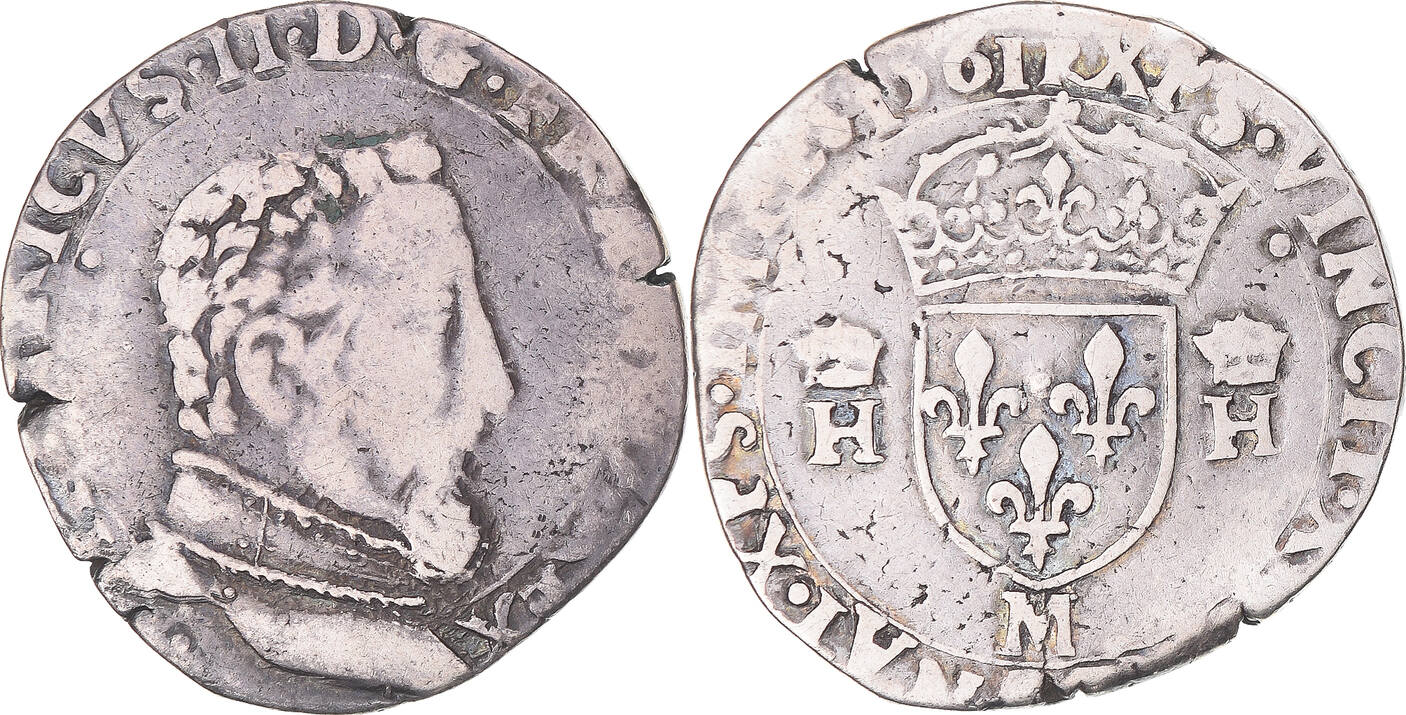 France Teston 1561 Toulouse Coin, Henri II, Toulouse, Silver, Gadoury ...