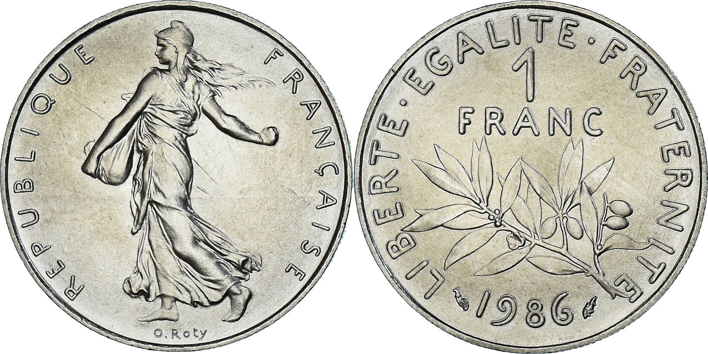 France Franc 1986 Paris Coin, Semeuse, Paris, série FDC, Nickel MS(65-70) | MA-Shops