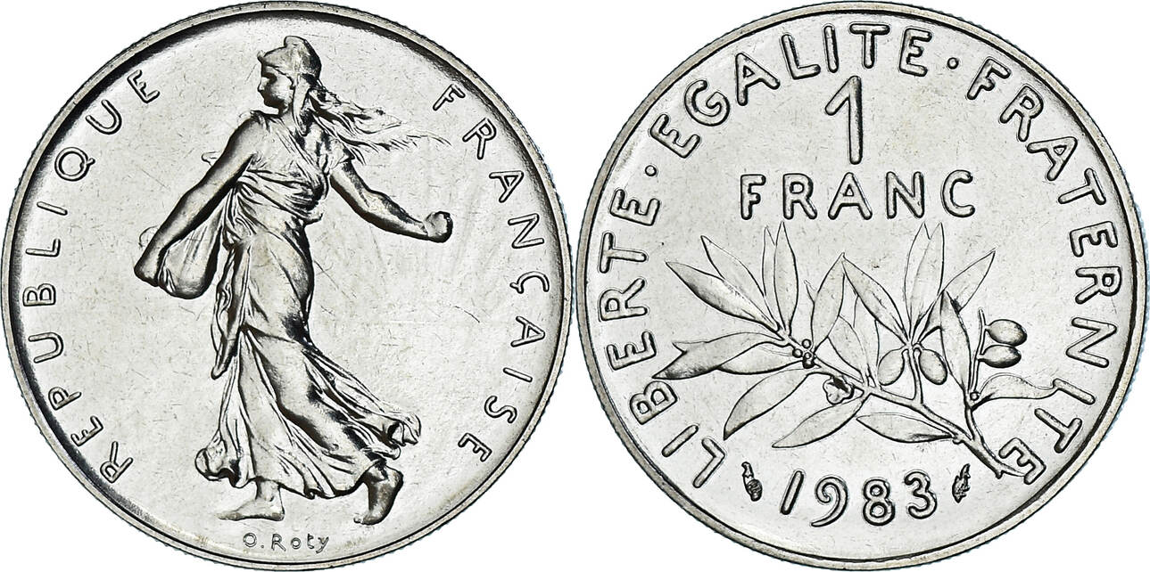 France Franc 1983 Paris Coin, Semeuse, Paris, série FDC, Nickel MS(65 ...