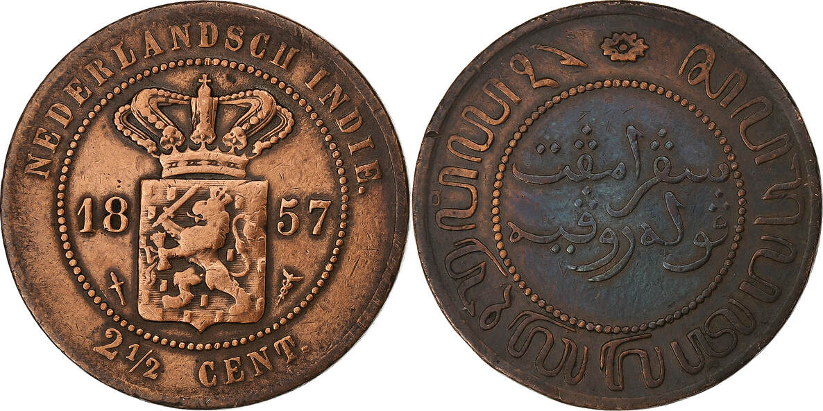 NETHERLANDS EAST INDIES 2-1/2 Cents 1857 Utrecht Wilhelmina I, Utrecht ...