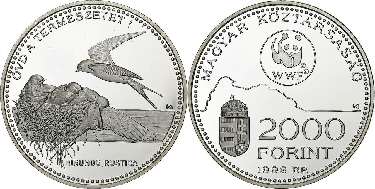 Hungary 2000 Forint 1998 BP Budapest, Proof, Silver, KM:730 MS(65-70) | MA-Shops