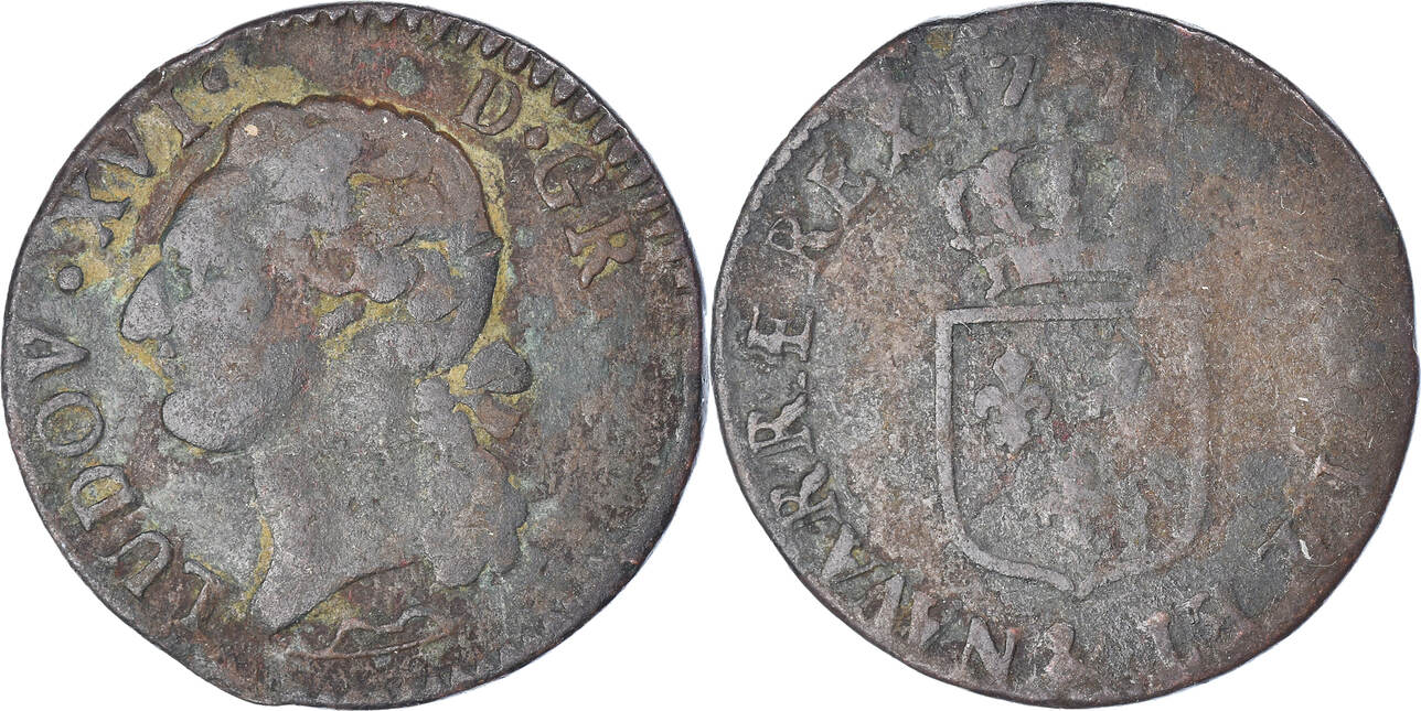 France 1779 Aix Coin, Louis XVI, 1/2 Sol ou 1/2 sou, Aix VF(30-35) | MA ...