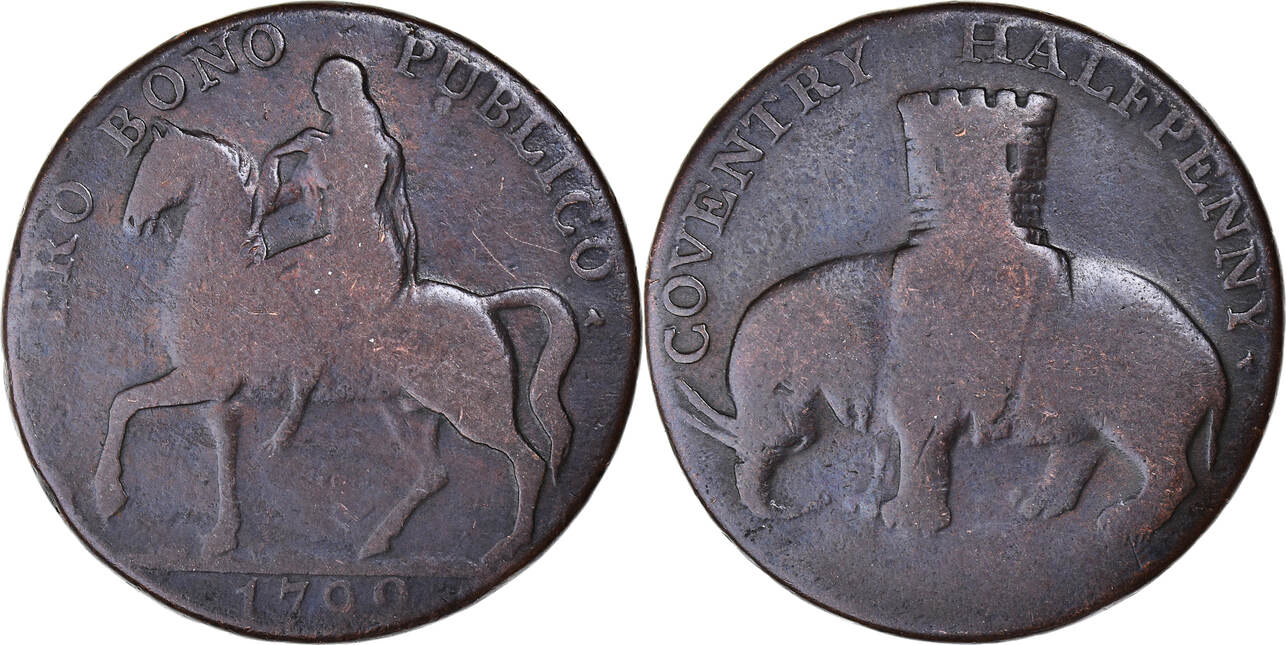 United Kingdom Halfpenny Token 1792 Warwickshire, Coventry, Conder ...