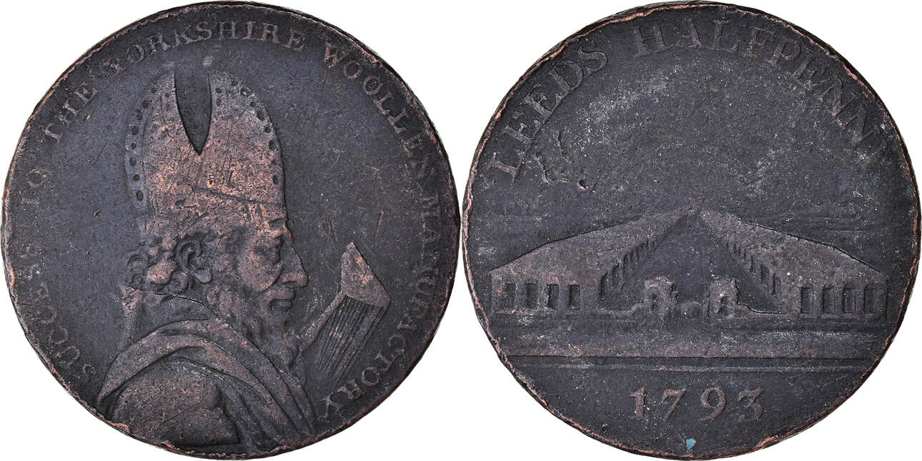 Great Britain Halfpenny Token 1793 Yorkshire - Leeds, Brownbill VF(30 ...
