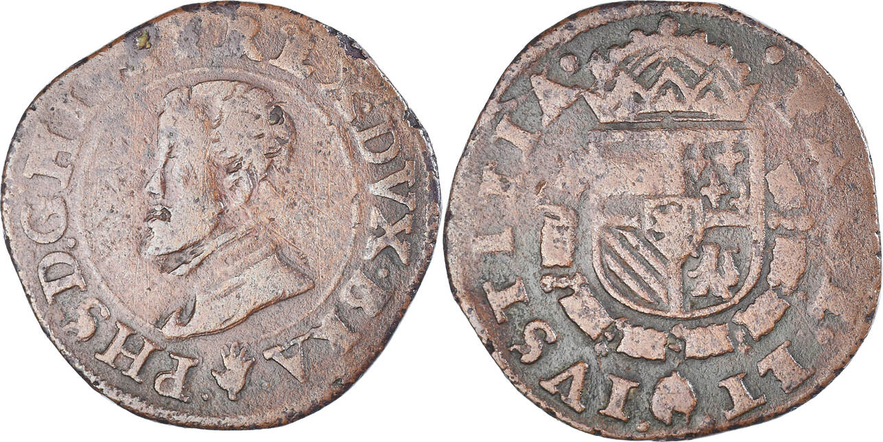 Spanish Netherlands liard des États n.d. (1578-1580) Anvers Coin ...