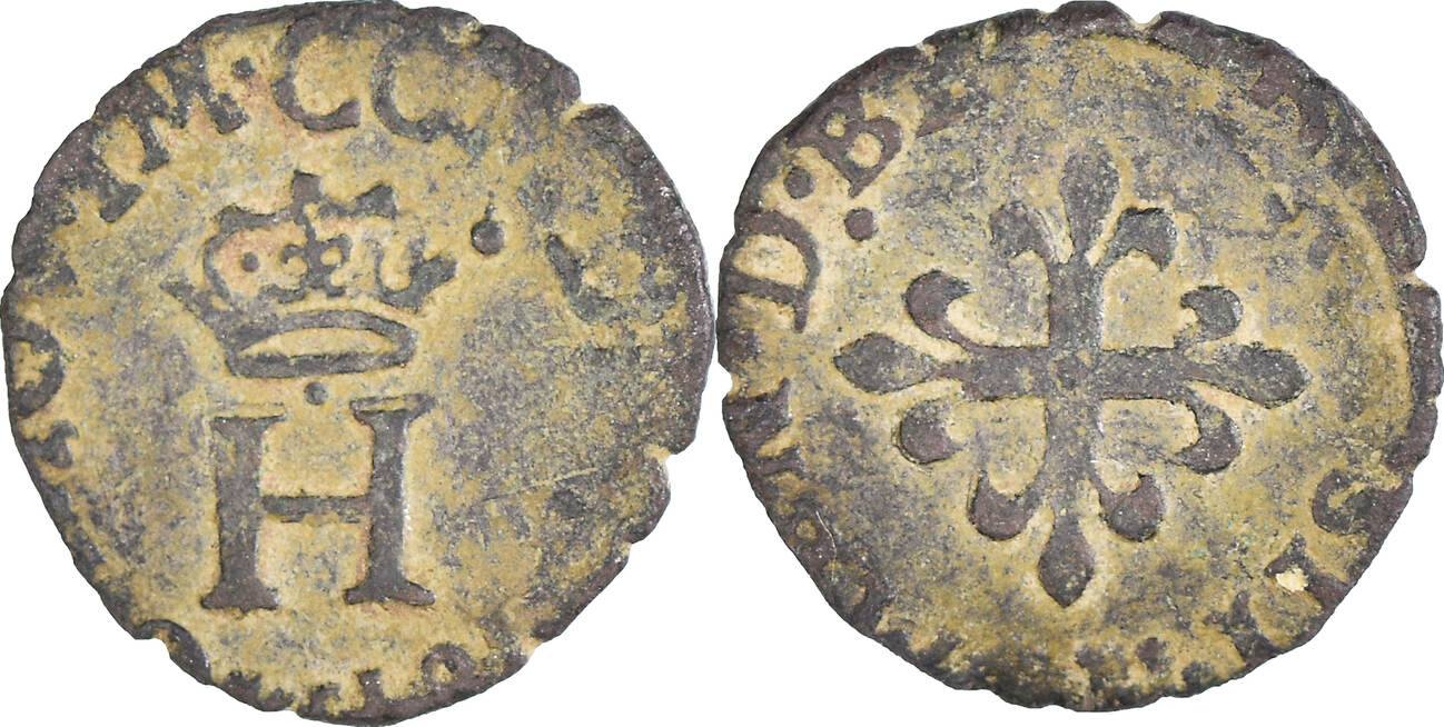 ITALIAN STATES Liard au H couronné n.d. (1584-1587) Desana Coin ...