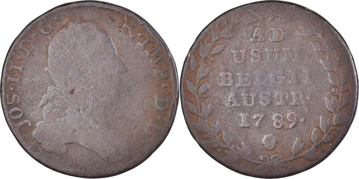 AUSTRIAN NETHERLANDS 2 Liards, 2 Oorden 1789 (B) Coin, Joseph II, Brussels VF(20-25) | MA-Shops