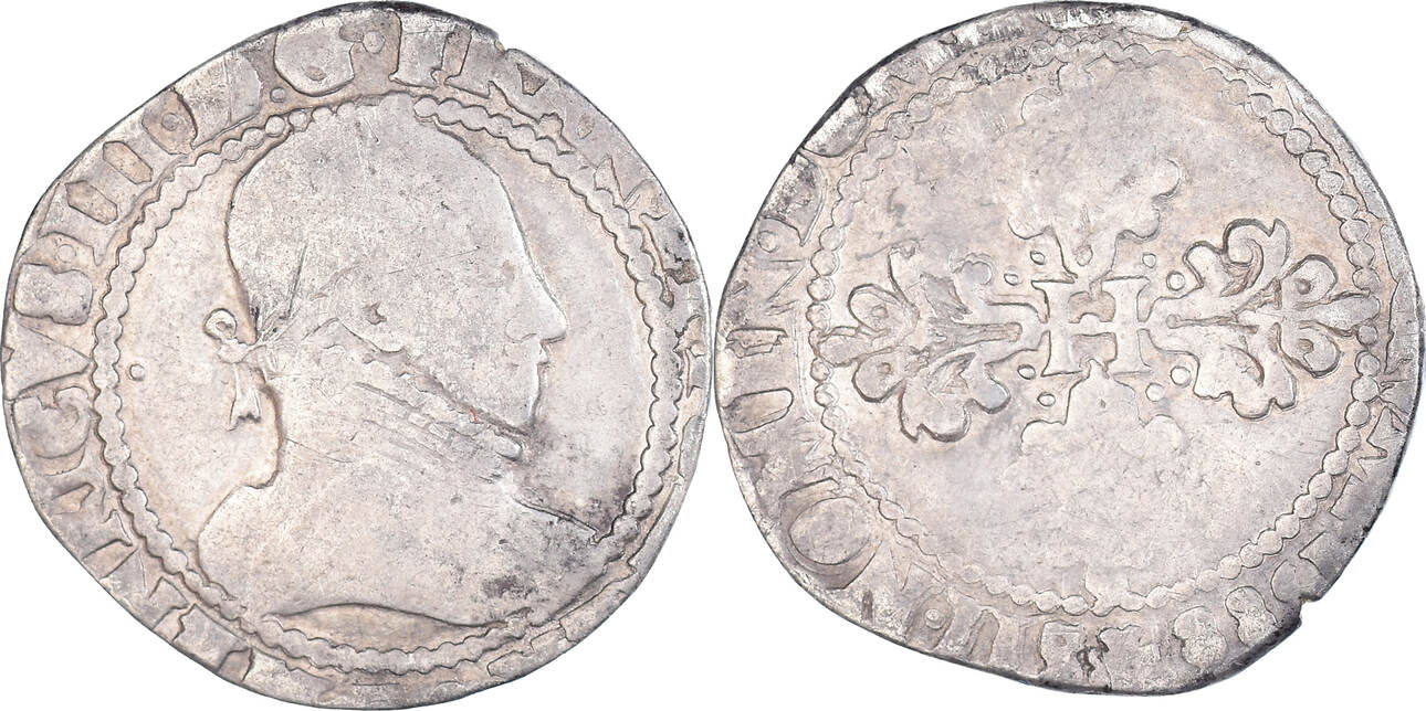 France 1/4 Franc Coin, Henri III, Angers, Silver, Duplessy:1132 VF(20 ...