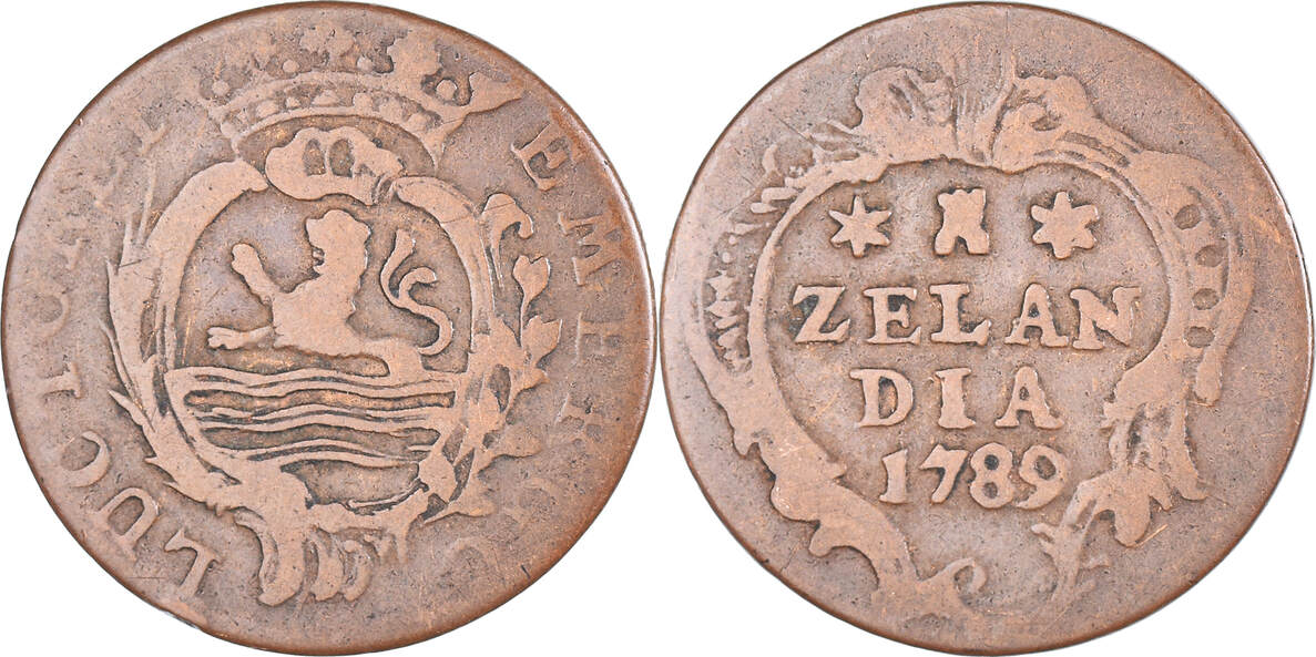 Netherlands Duit 1789 Middelbourg Coin, ZEELAND, Middelbourg, Copper ...