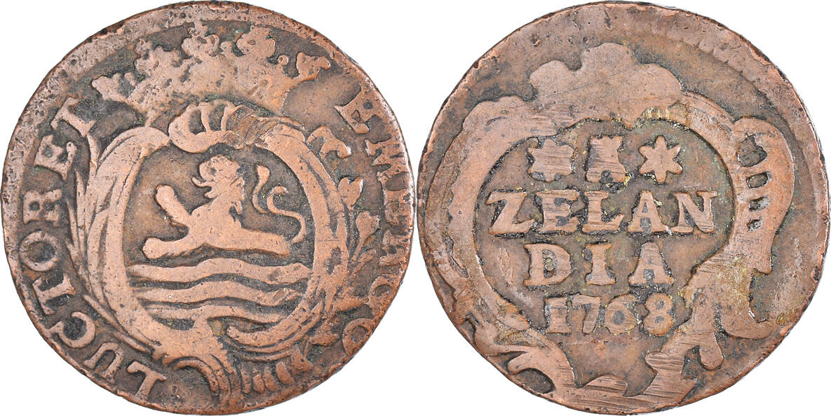 Netherlands Duit 1768 Middelbourg Coin, ZEELAND, Middelbourg, Copper ...