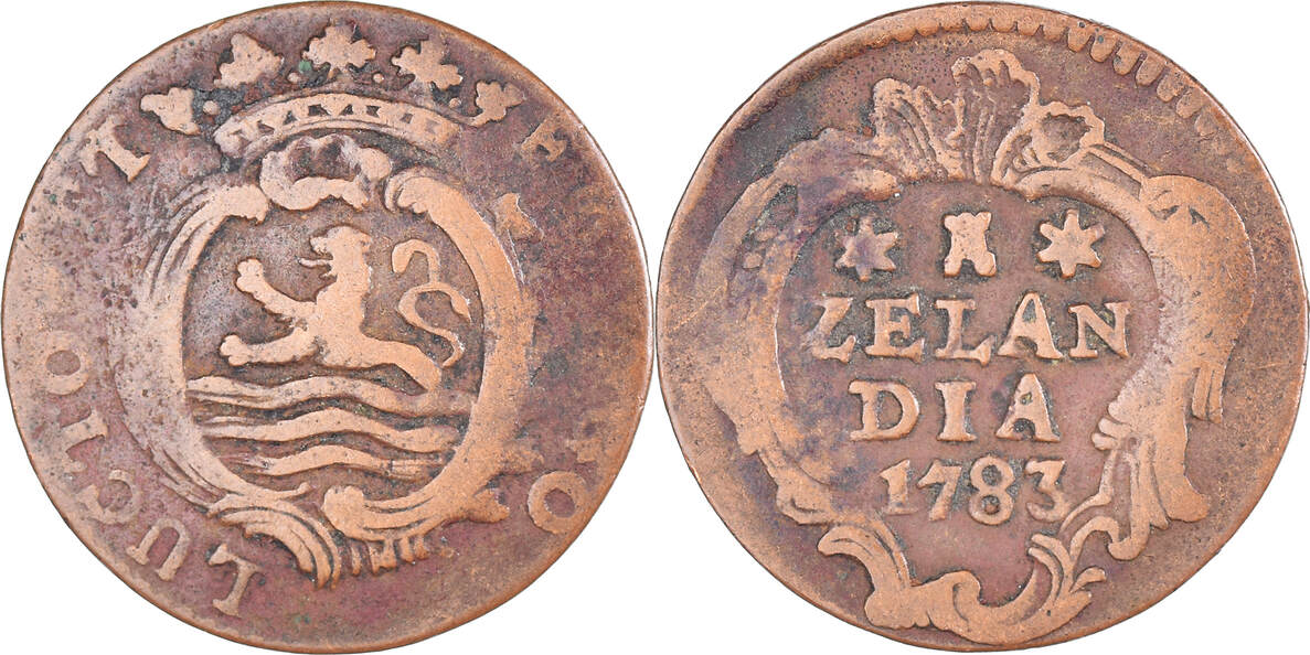 Netherlands Duit 1783 Middelbourg Coin, ZEELAND, Middelbourg, Copper ...