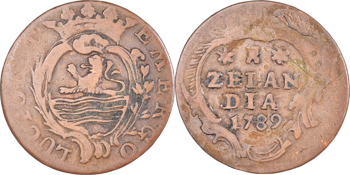 Netherlands Duit 1789 Middelbourg Coin, ZEELAND, Middelbourg, Copper ...