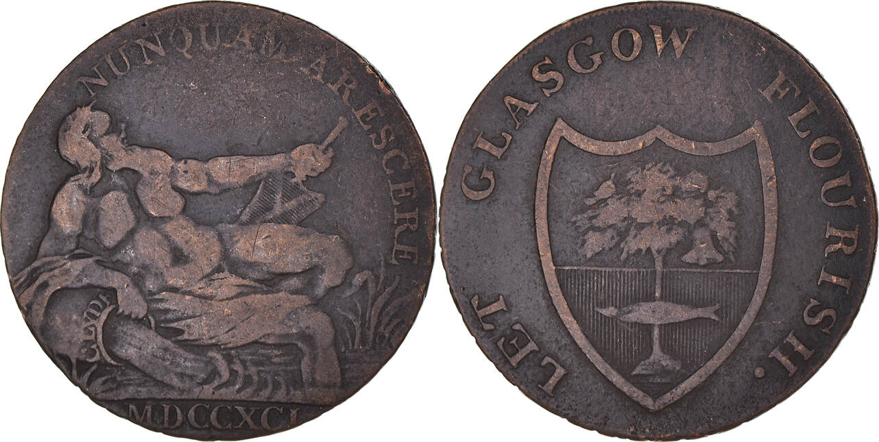 United Kingdom Halfpenny Token 1791 Soho Mint Lanarkshire - Glasgow / G ...