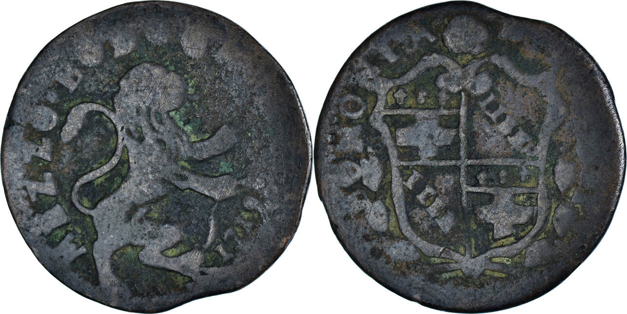 ITALIAN STATES 1/2 Bolognino 1719 Bologna Coin, PAPAL STATES-BOLOGNA ...