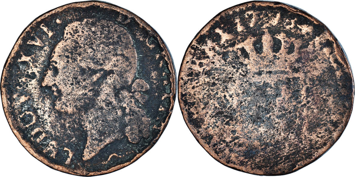 France 1/2 Sol 1778 Aix ? Coin, Louis XVI, Aix ?, Copper, Gadoury:349 F ...
