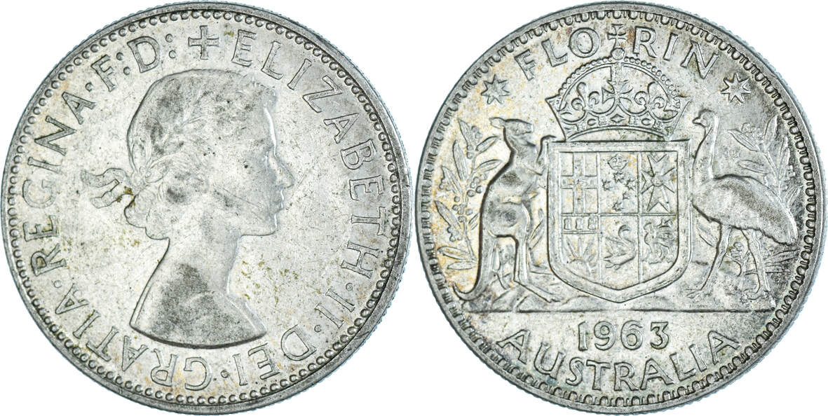 Great Britain Florin, Two Shillings 1963 Melbourne Coin, Elizabeth II ...