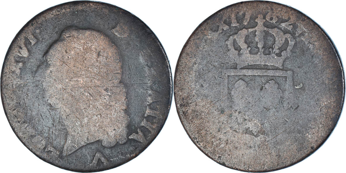 France Sol 1782 Coin, Louis XVI, Copper, Gadoury:350 F(12-15) | MA-Shops