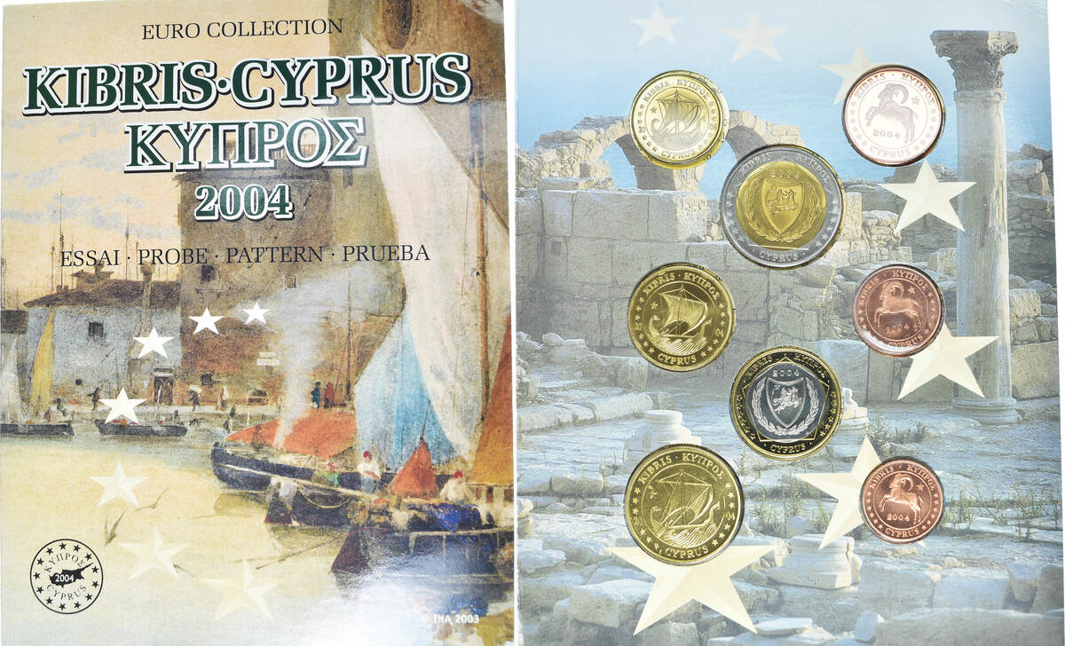 Cyprus 1 Cent to 2 Euro 2004 unofficial private coin MS(65-70) | MA-Shops
