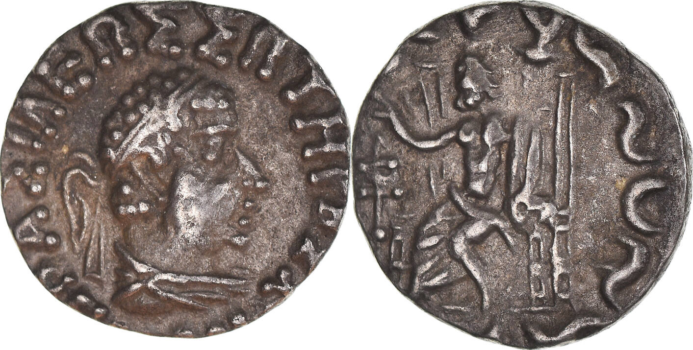 Drachm 105-90 BC east Gandhara Coin, Baktrian Kingdom, Hermaios, east ...