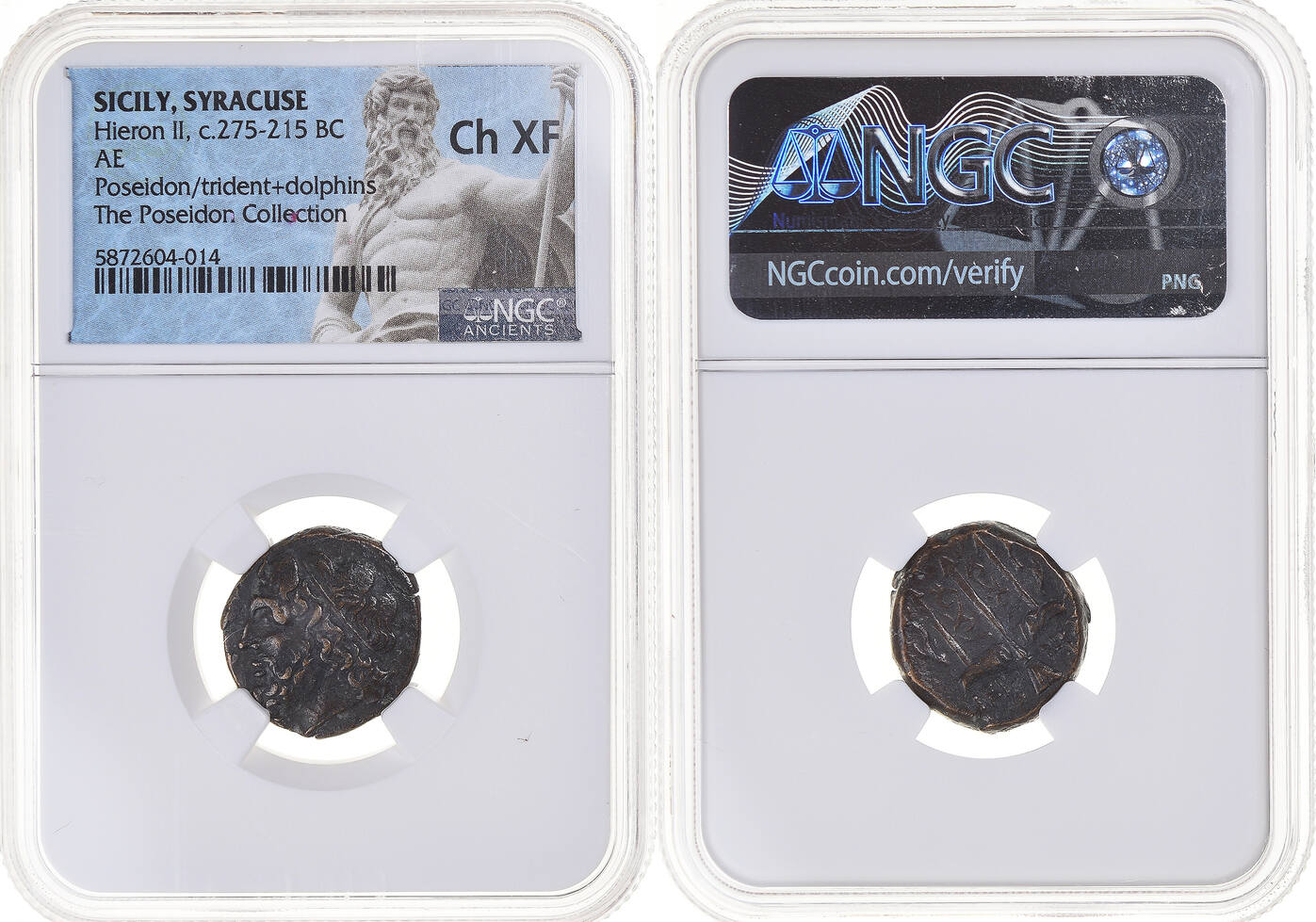 Litra 275-215 BC Syracuse Coin, Sicily, Hieron II, Syracuse, graded ...