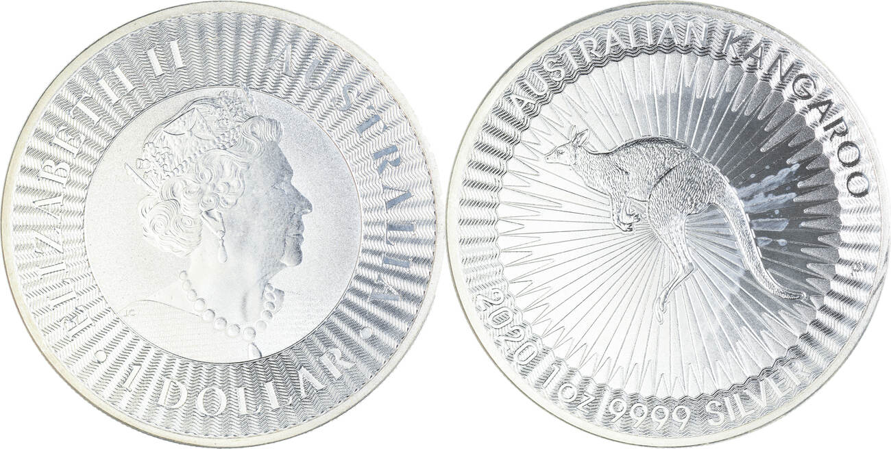1 Dollar, 1 Oz 2020 Perth Coin, Elizabeth II, Australian Kangaroo ...