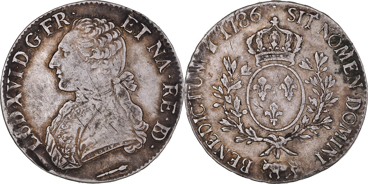 France Écu de Béarn aux branches d'olivier 1786 Pau Coin, Louis XVI ...
