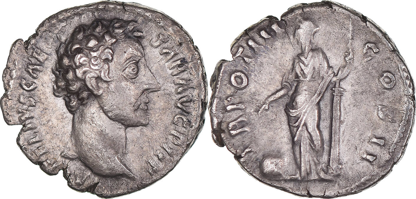 Denarius 148-149 Rome Coin, Marcus Aurelius, Rome, Silver, RIC:446 AU ...