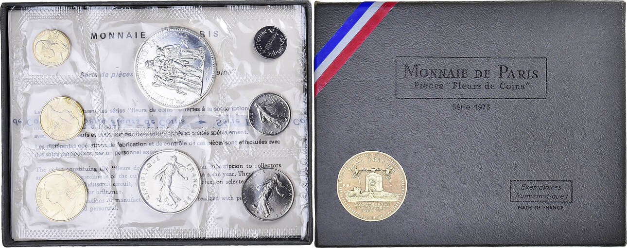 France Coffret 1 c. à 10 frs. 1973 Monnaie de Paris Coin, Monnaie de ...