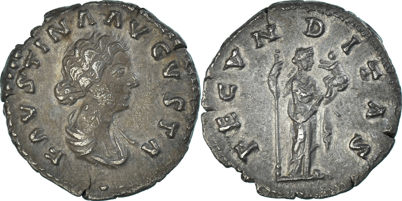 Denarius 161-176 Rome Coin, Faustina II, Rome, Silver, RIC:677 AU(55-58 ...