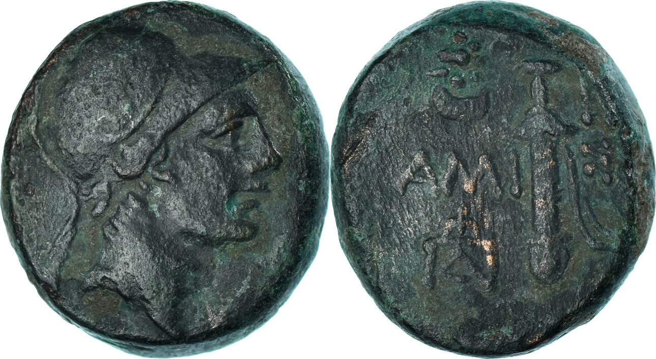 Æ 111-105 BC Amisos Coin, Pontos, Amisos, Bronze AU(50-53) | MA-Shops