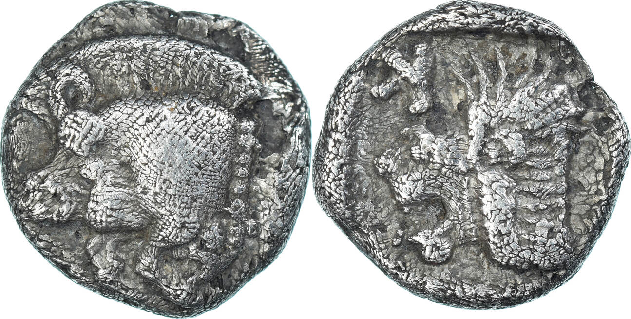 Obol 450-400 BC Cyzicus Coin, Mysia, Kyzikos, Silver VF(30-35) | MA-Shops