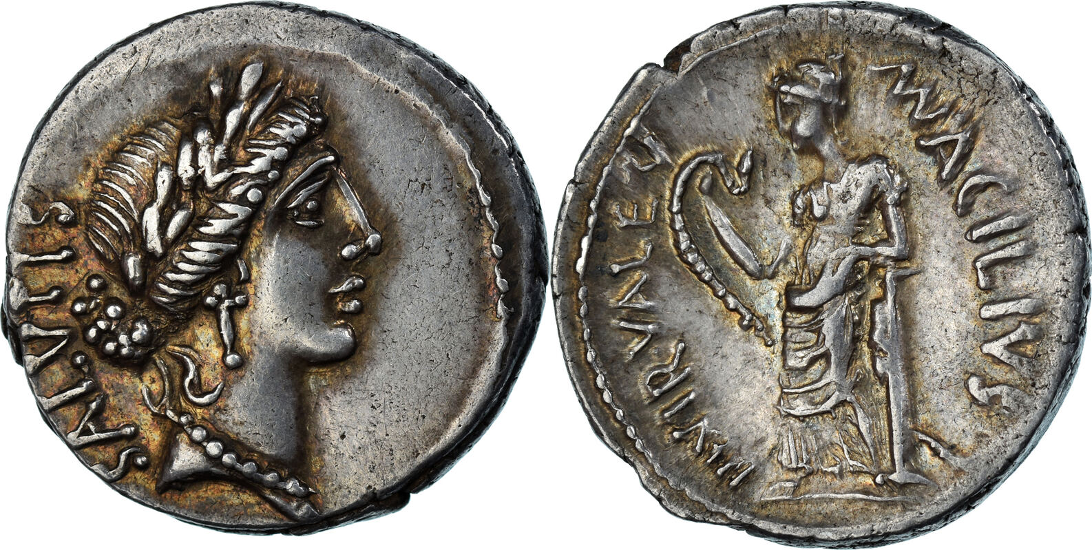 Denarius 49 BC Greece or Illyria Coin, Acilia, Greece or Illyria ...