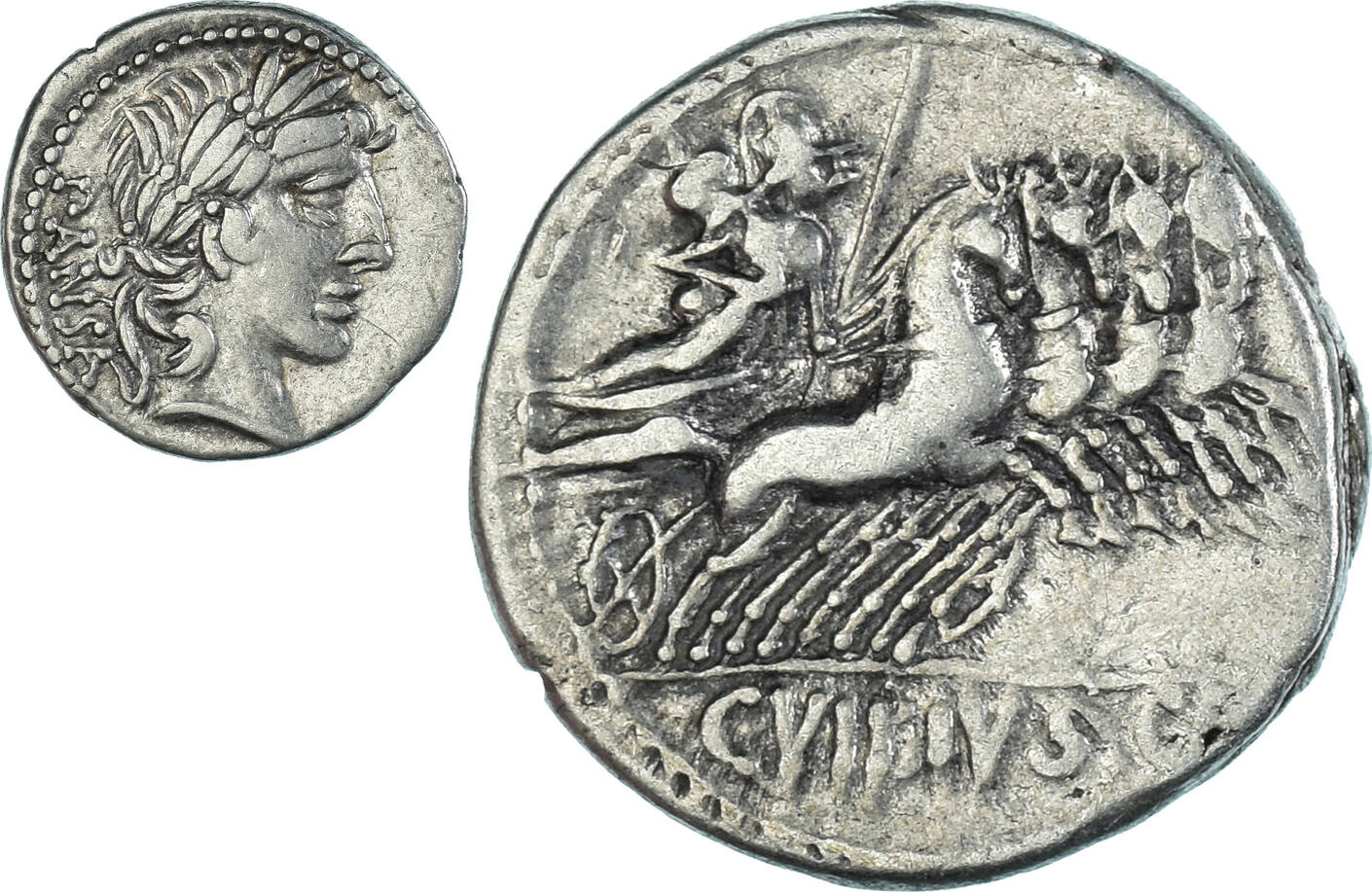 Denarius 90 BC Rome Coin, C. Vibius C.f. Pansa., Rome, Silver EF(40-45 ...